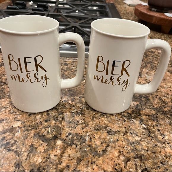 Threshold | Dining | Threshold Bier Merry Stoneware Stein Mugs Set Gold ...